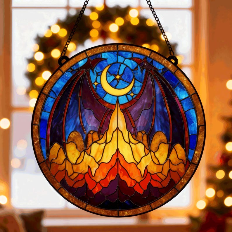 Acotar Glass Suncatcher, Wingspan Suncatcher, Velaris City of Starlight ...