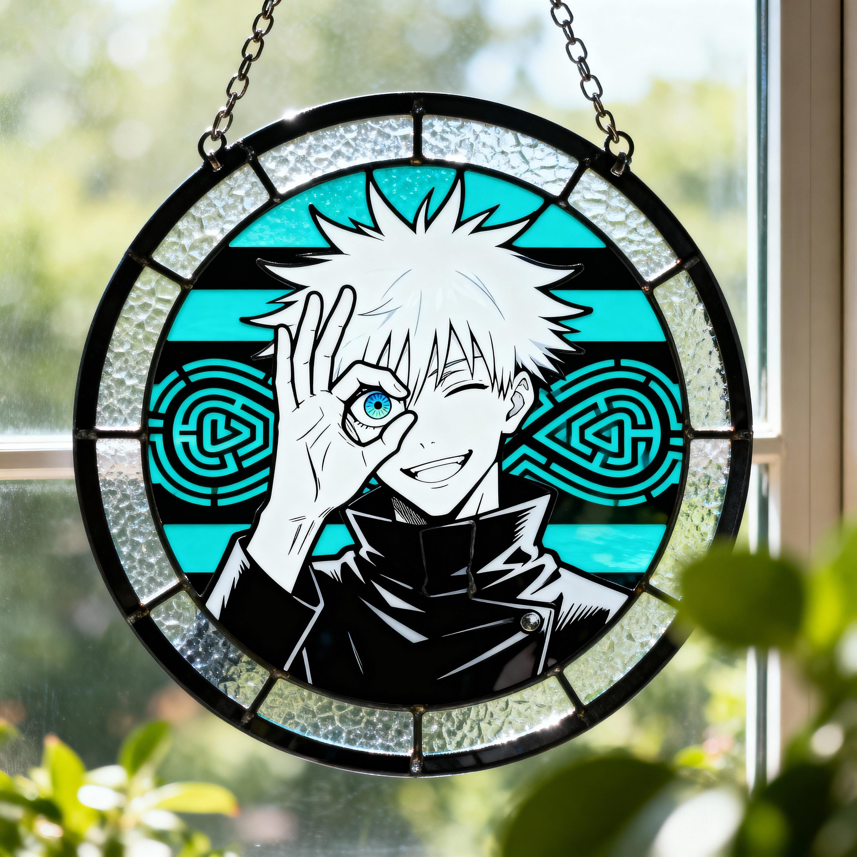 Strongest Sorcerer Stained Glass – Gojo Window Hanging – Printed Decor ...
