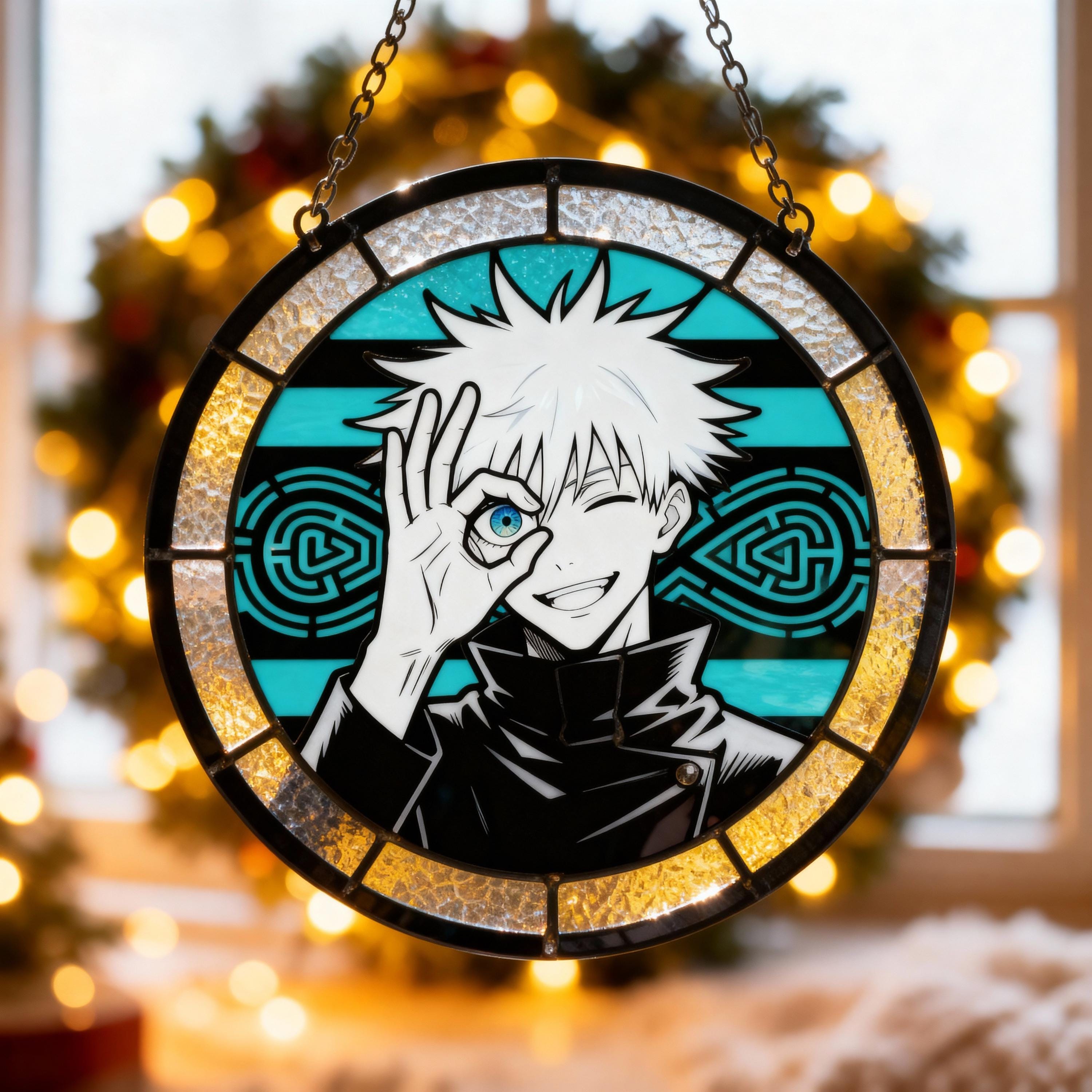 Strongest Sorcerer Stained Glass – Gojo Window Hanging – Printed Decor ...