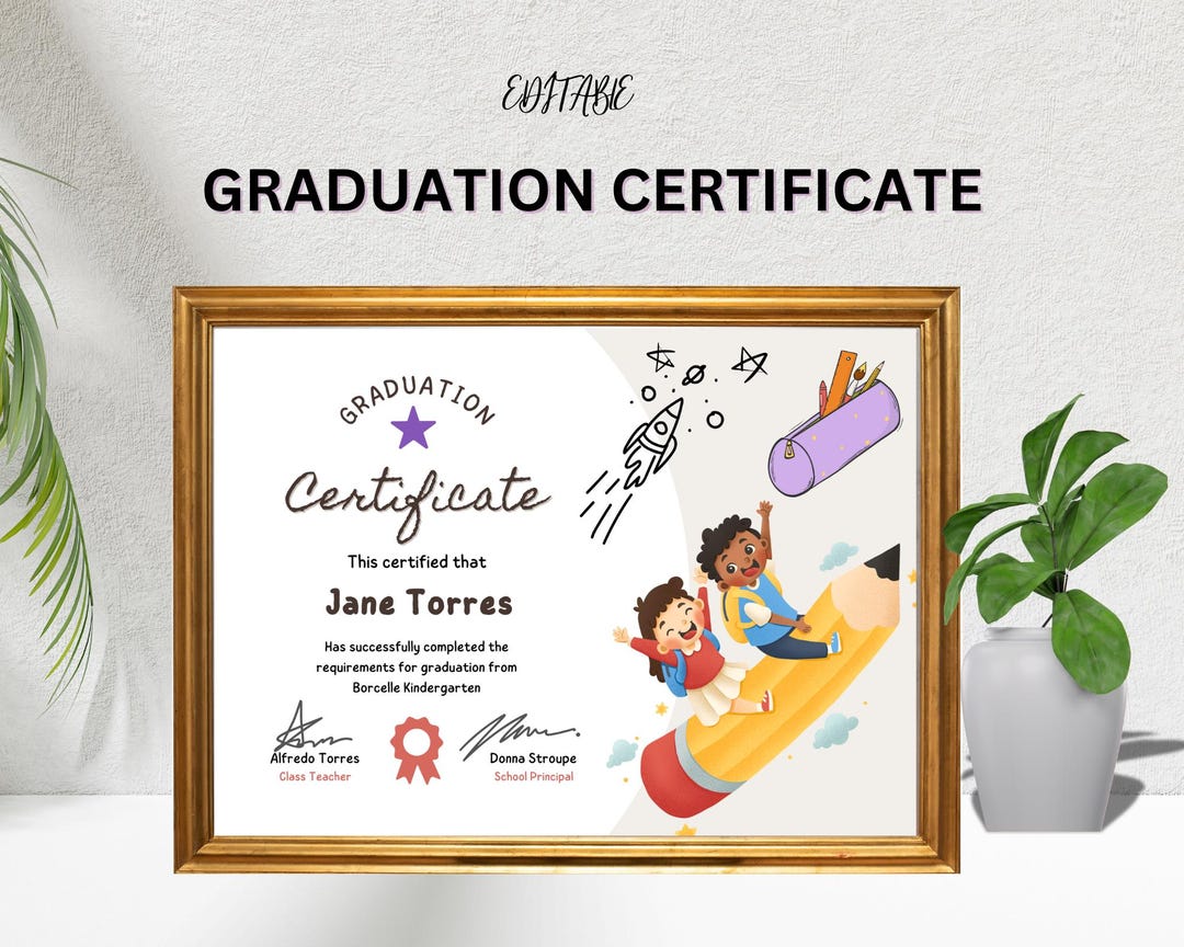 Editable Daycare Diploma With Photo, Daycare Certificate, Teacher ...