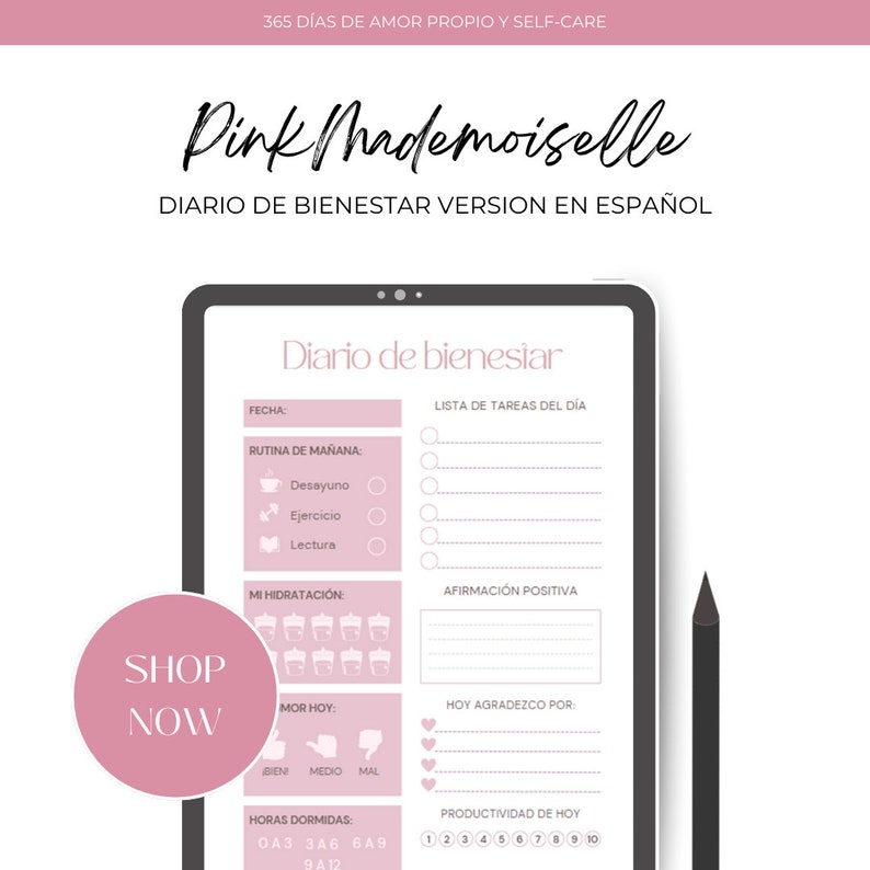 Diario De Bienestar Digital Y Sin Fechas. Printable Wellness Digital ...
