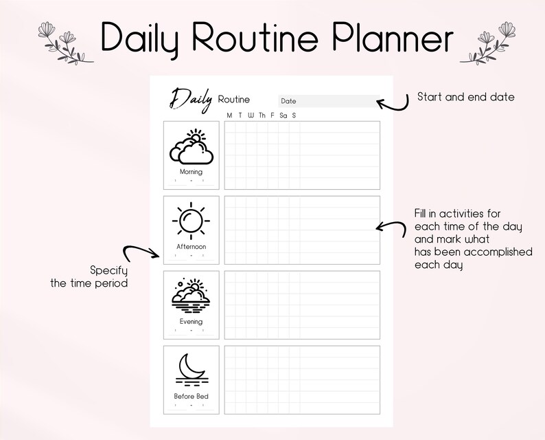 Daily Routine Tracker Printable, ADHD Routine Checklist, Habit Tracker ...