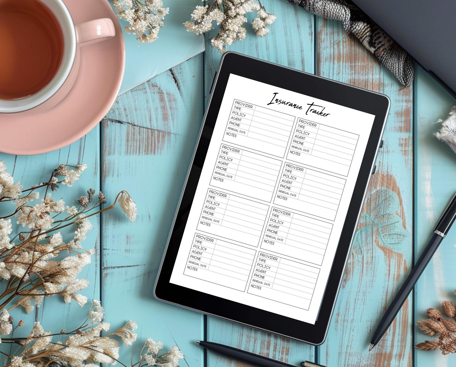 Insurance Information Tracker Printable, Insurance Policy Provider ...