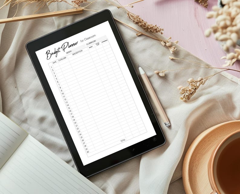 Classroom Budget Planner Template, Printable Teacher Expense Tracker ...