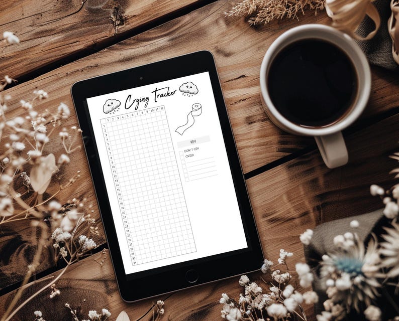Crying Tracker Printable | Mental Health Tracker | Gentle Self Care ...