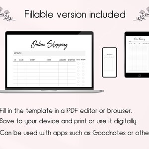 Online Purchases Tracker Printable, Order Tracker Template, Shopping ...