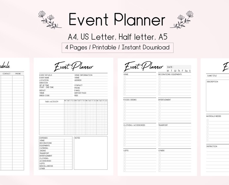 Event Planner Templates, Party Planner, Party Checklist Printable ...
