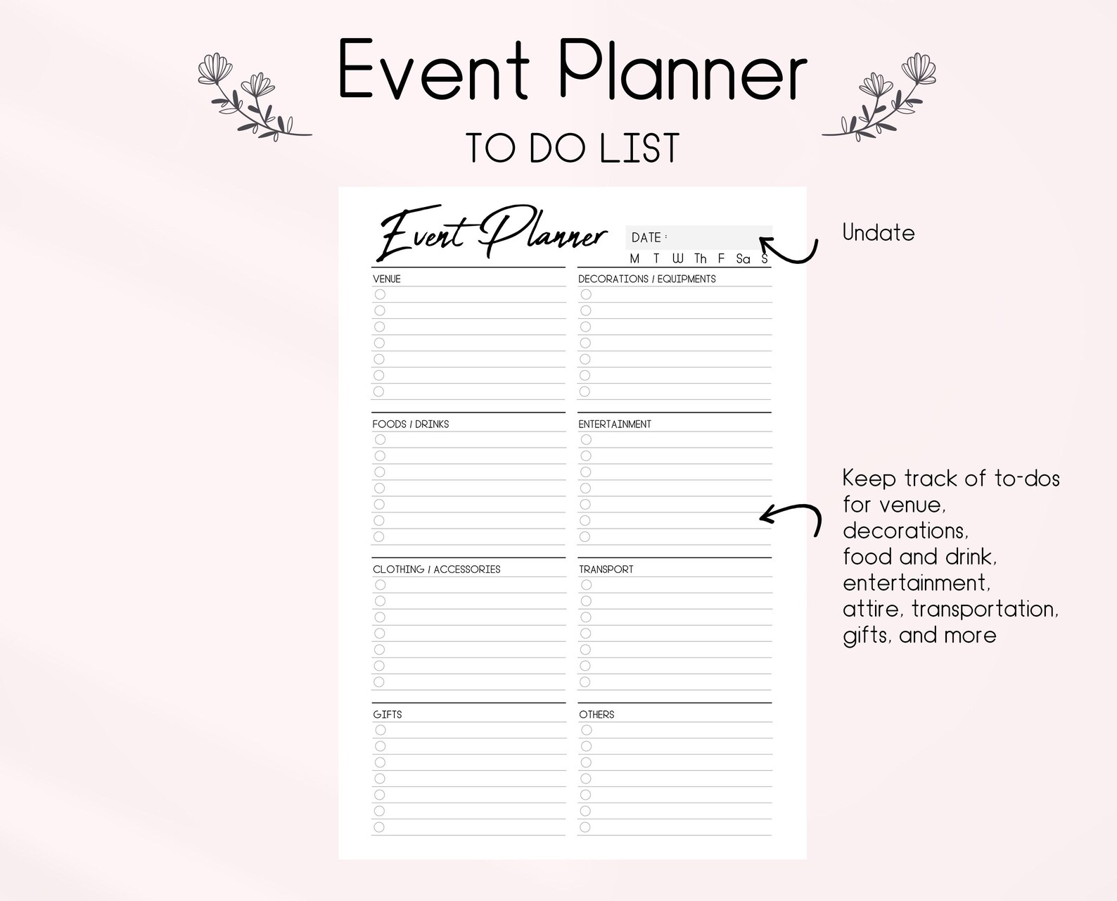 Event Planner Templates, Party Planner, Party Checklist Printable ...