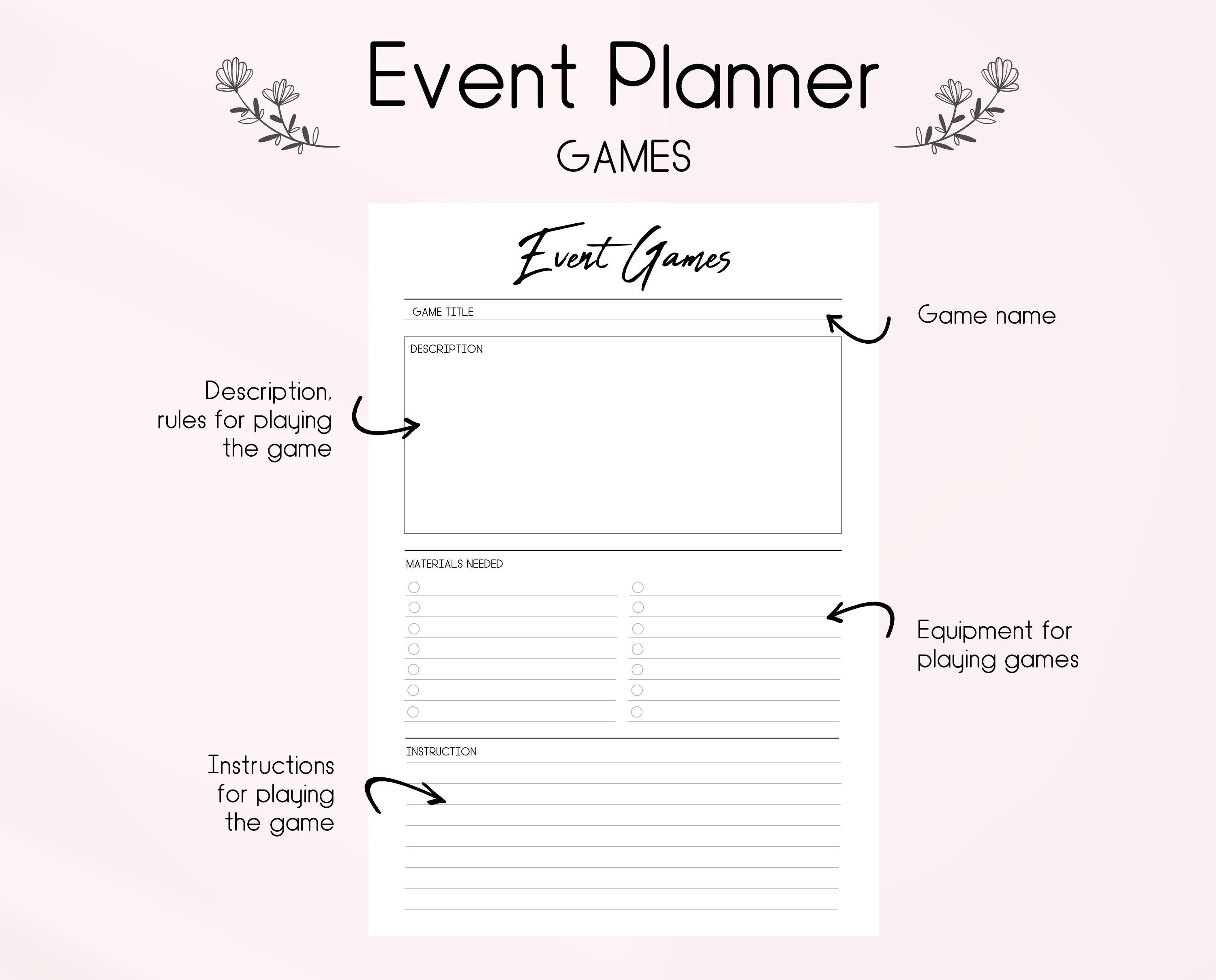 Event Planner Templates, Party Planner, Party Checklist Printable ...