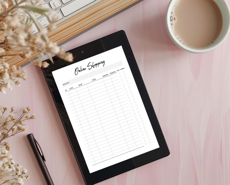 Online Purchases Tracker Printable, Order Tracker Template, Shopping ...