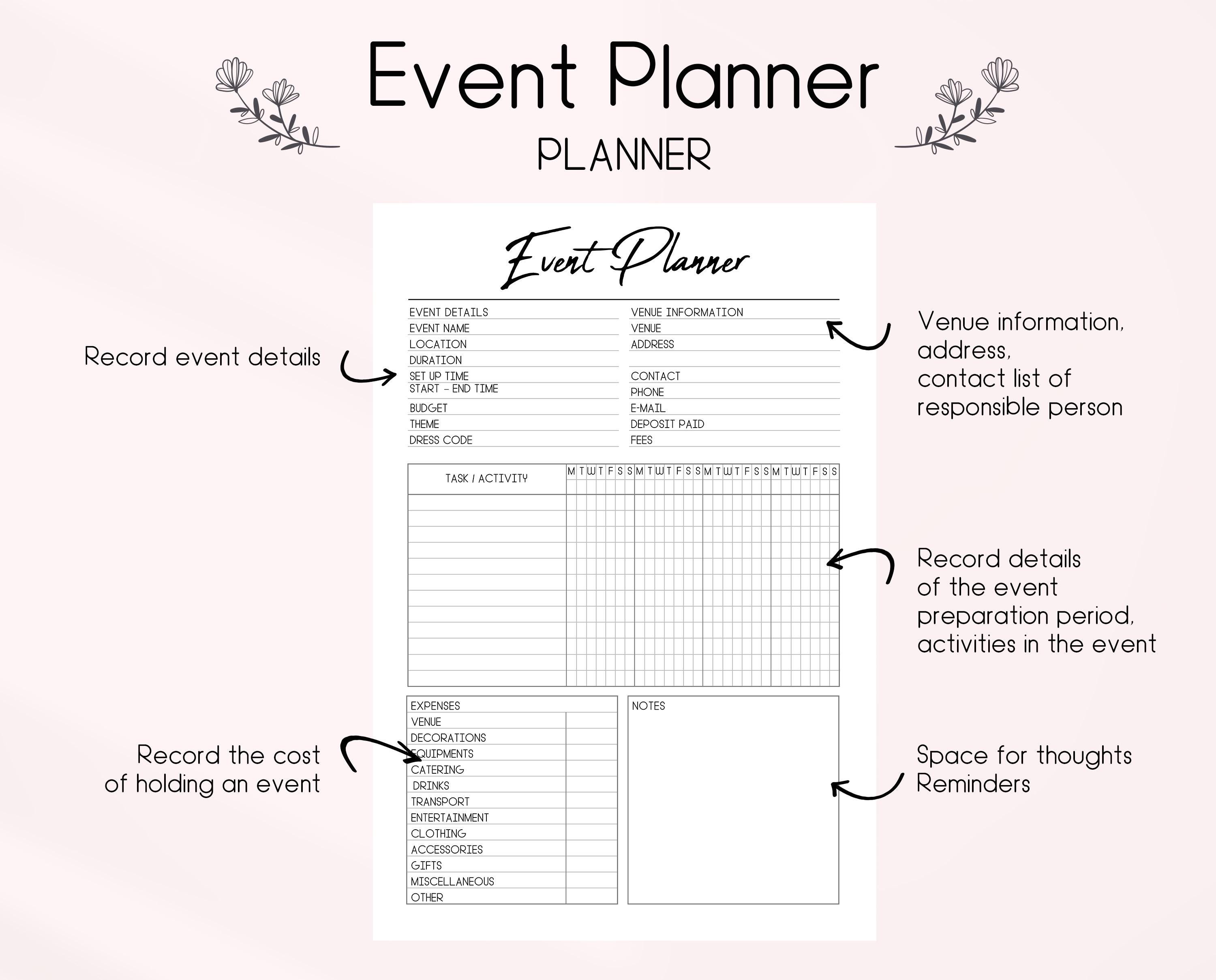 Event Planner Templates, Party Planner, Party Checklist Printable ...