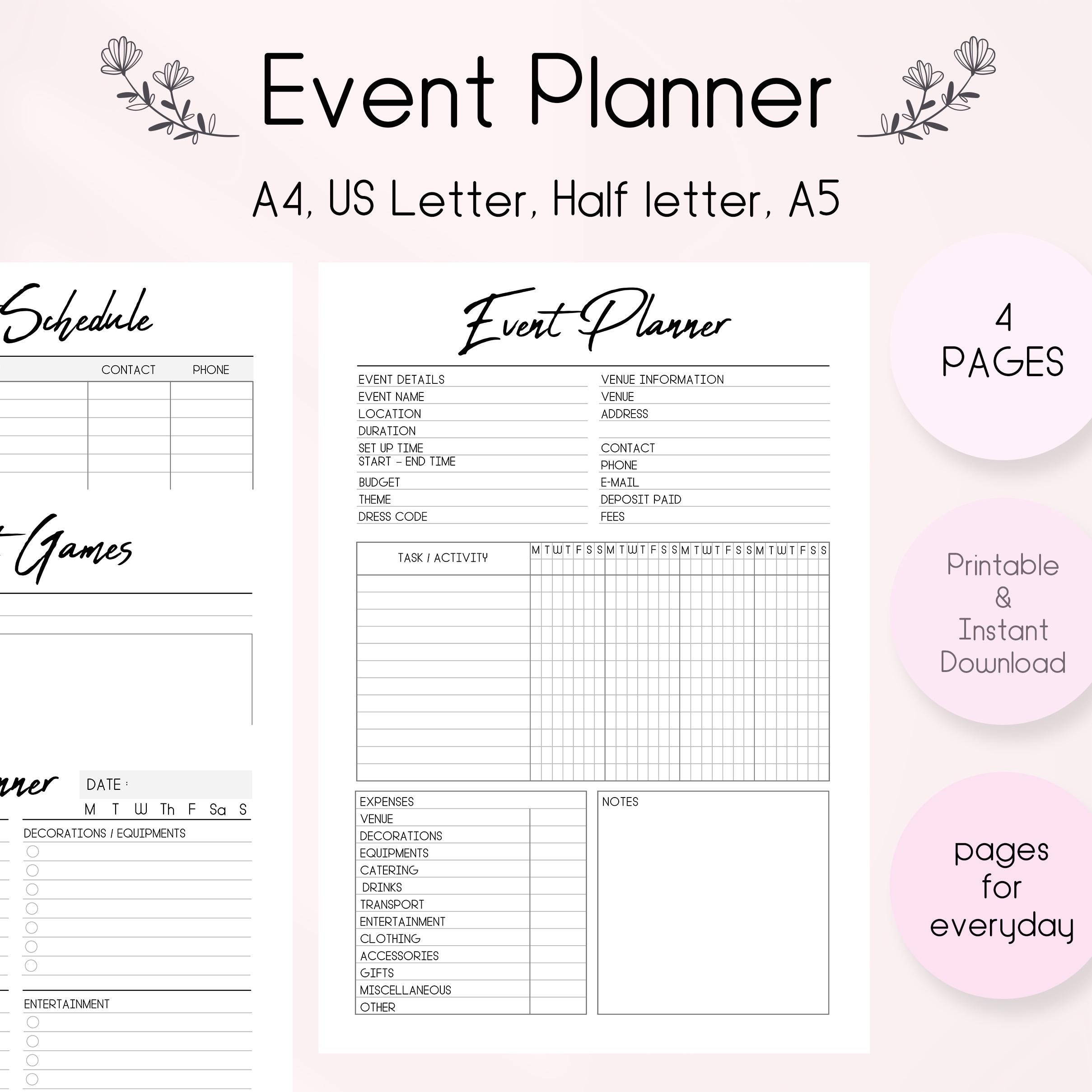 Event Planner Templates, Party Planner, Party Checklist Printable ...