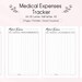 Medical Expenses Tracker Printable: Health Journal (PDF Download) - Etsy