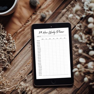 24 Hour Weekly Planner Printable, 24 Hour Weekly Schedule, Weekly ...