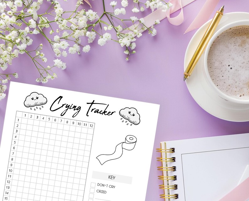 Crying Tracker Printable | Mental Health Tracker | Gentle Self Care ...