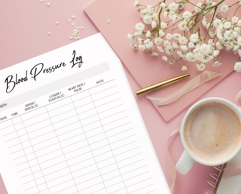 Blood Pressure Log Editable Printable, Blood Pressure Tracker, Hospital ...
