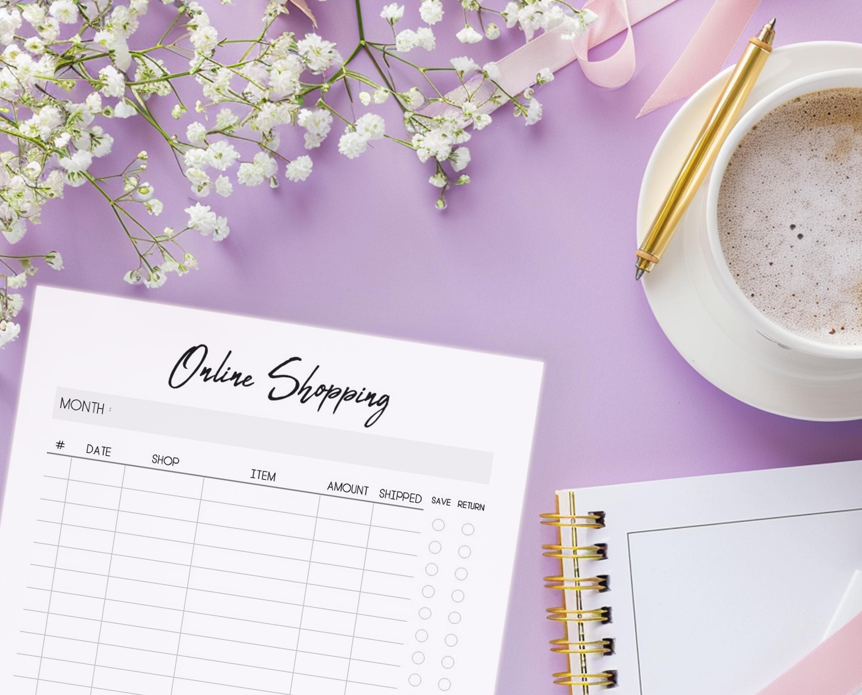 Online Purchases Tracker Printable, Order Tracker Template, Shopping ...