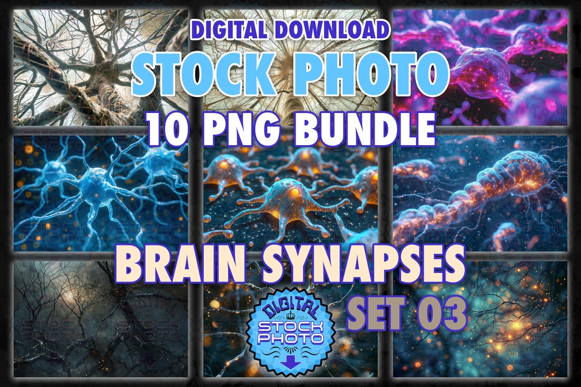 Neuroscience Stock Photo - Synapse - Commercial Use Image for Web and Print - 10 PNG Bundle ...