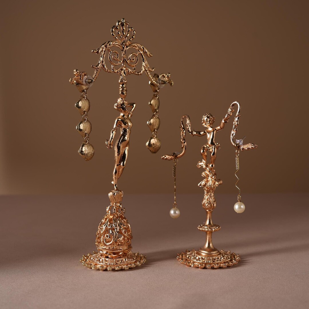Golden Earring Holder Angel and Goddess Style Stand Jewelry Display ...