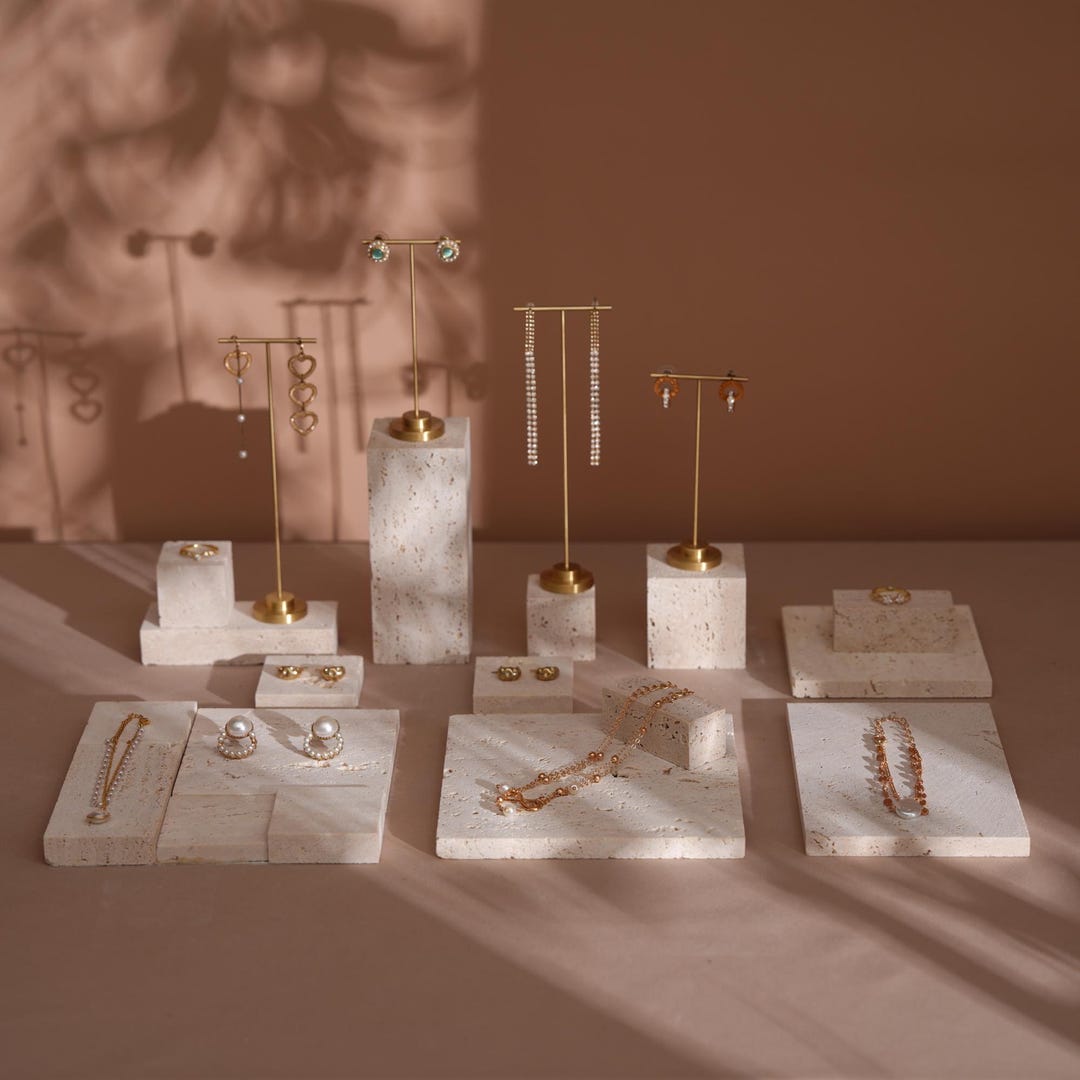 Yellow Travertine Jewelry Event Display Prop Concept Store Boutique ...