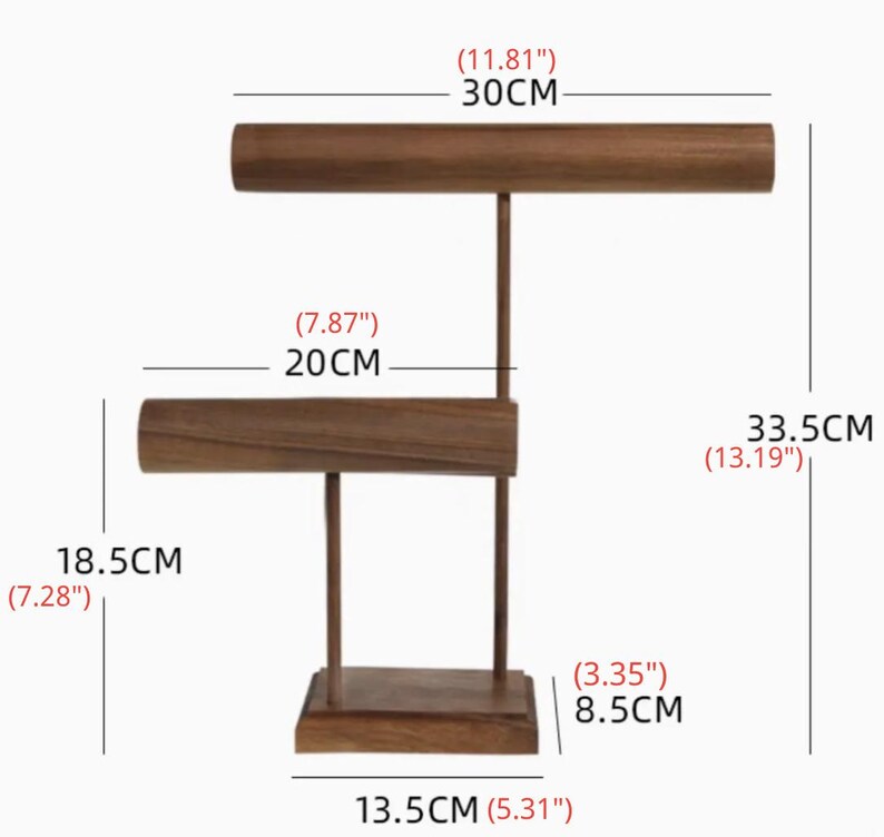 Wood Necklace Stand Rotatable Bracelet Hanger Luxury Jewelry Display ...