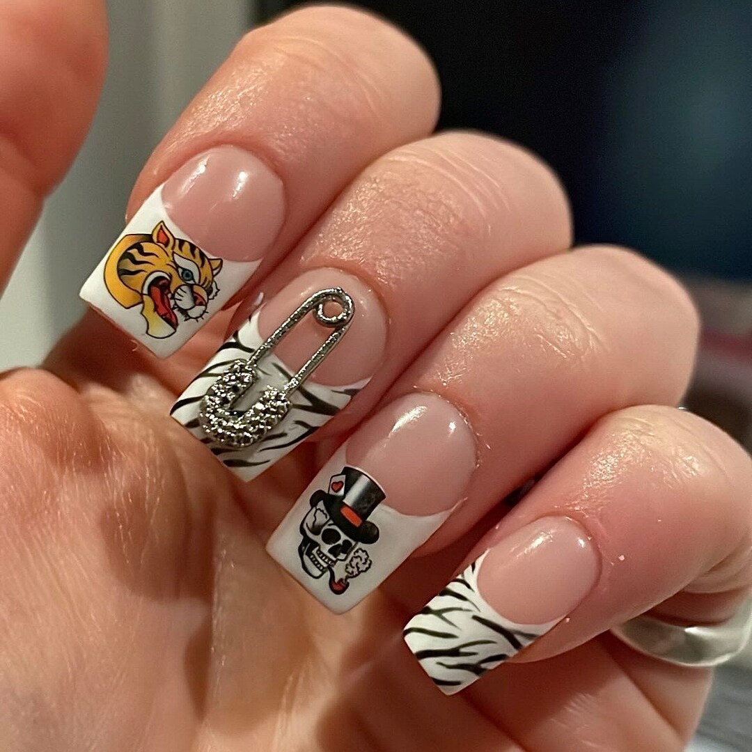 Ed Hardy Tattoo Inspired Nails - Etsy