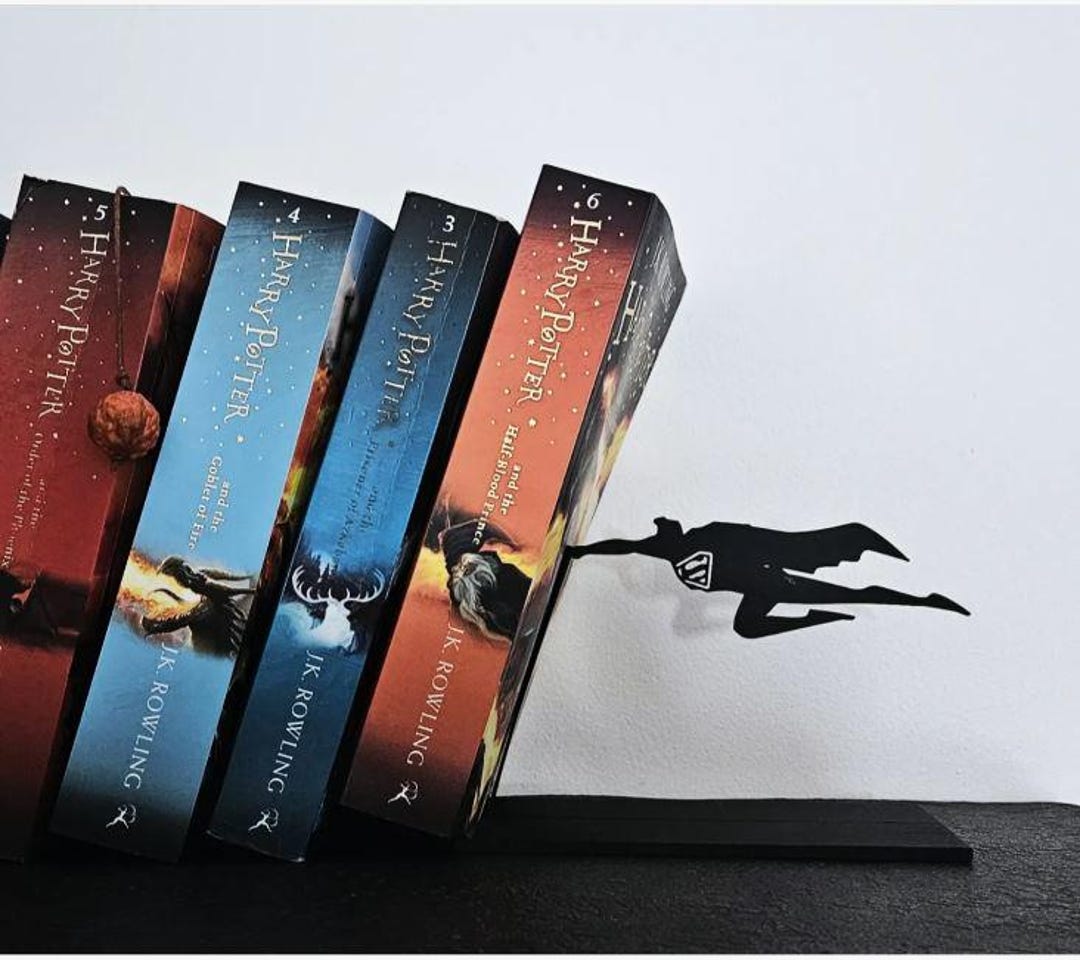 3D Printed Bookend With Tilted Iconic Symbol Design – Black, Gray, or ...