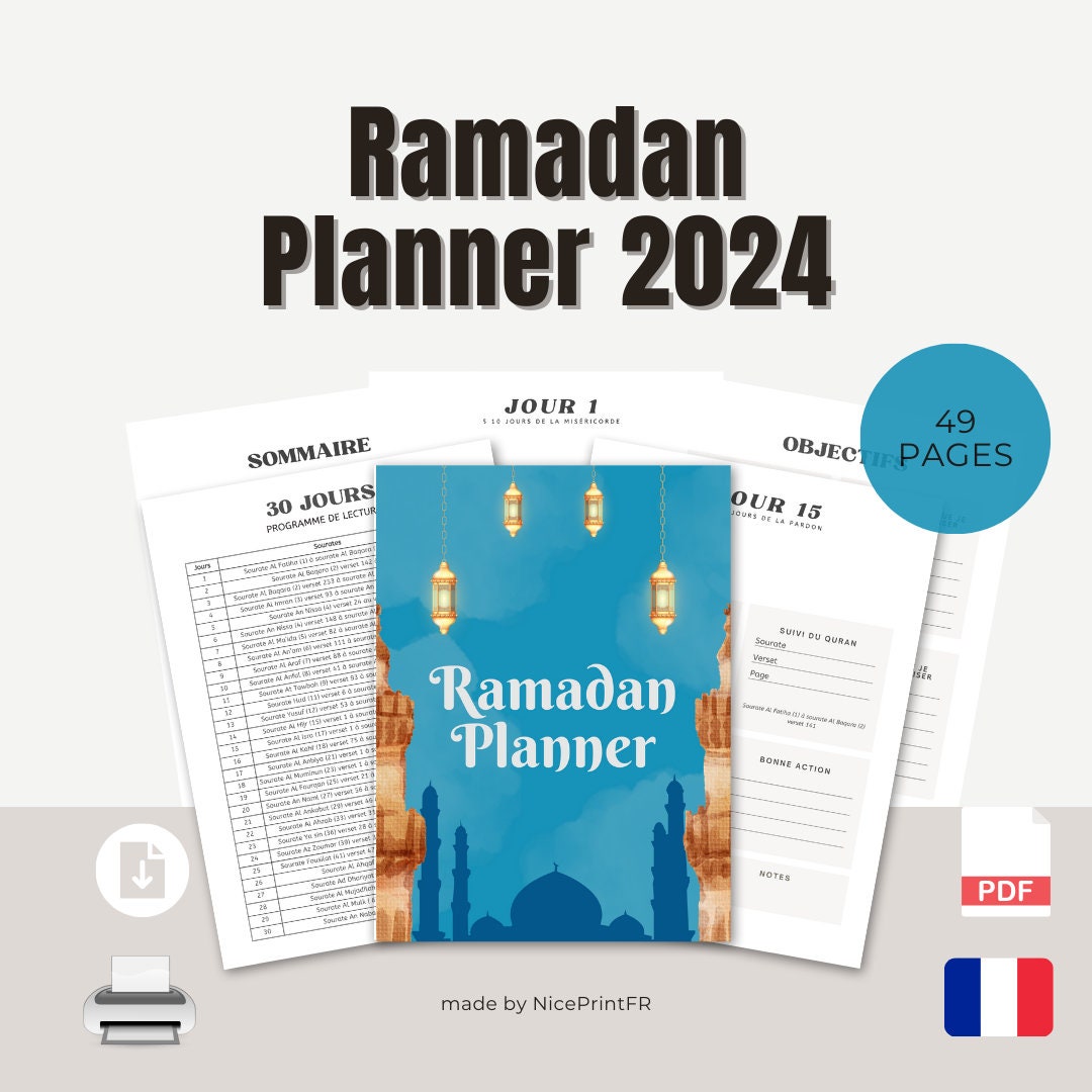 Planificateur du Ramadan 2024, Journal du Ramadan, Traqueur du Coran ...