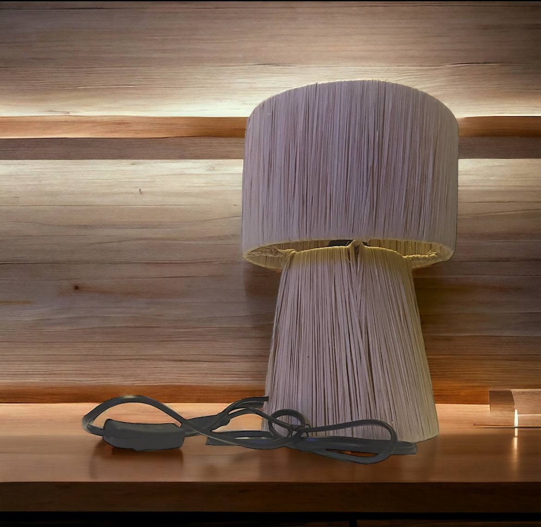 Handmade Straw Table Lamp, Natural Raffia Lamp, Moroccan Raffia ...