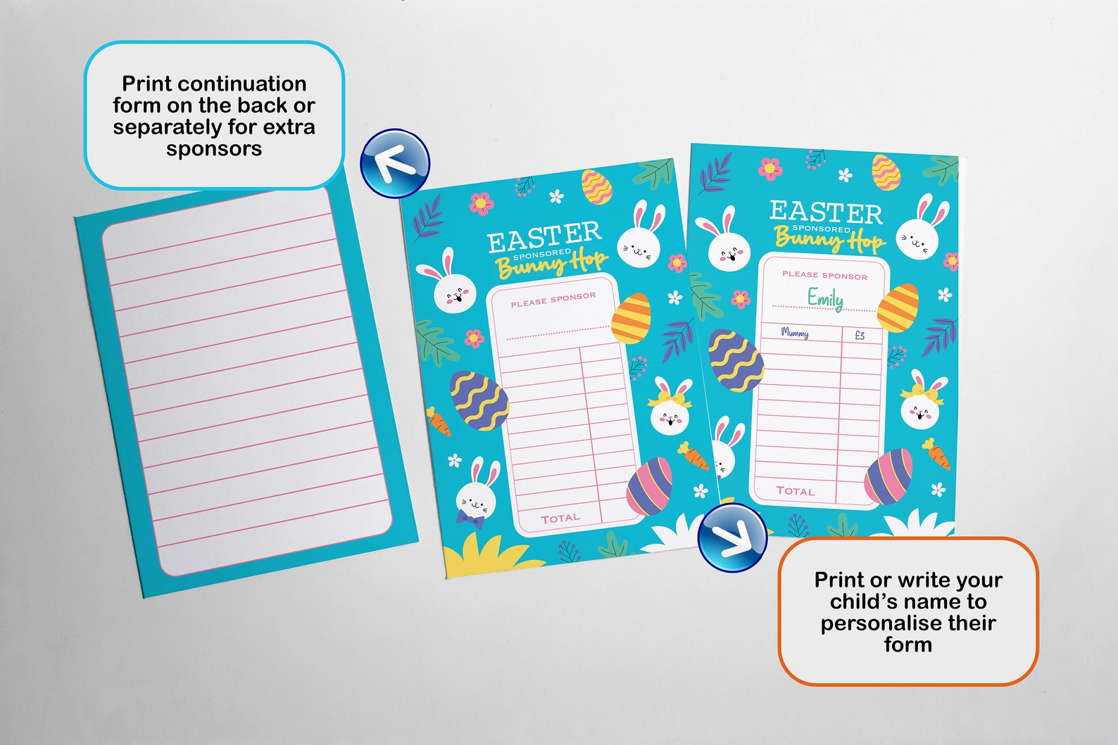 Easter Bunny Hop Sponsorship Printable Form - Etsy