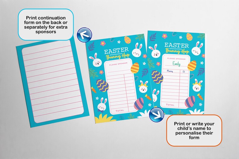 Easter Bunny Hop Sponsorship Printable Form - Etsy