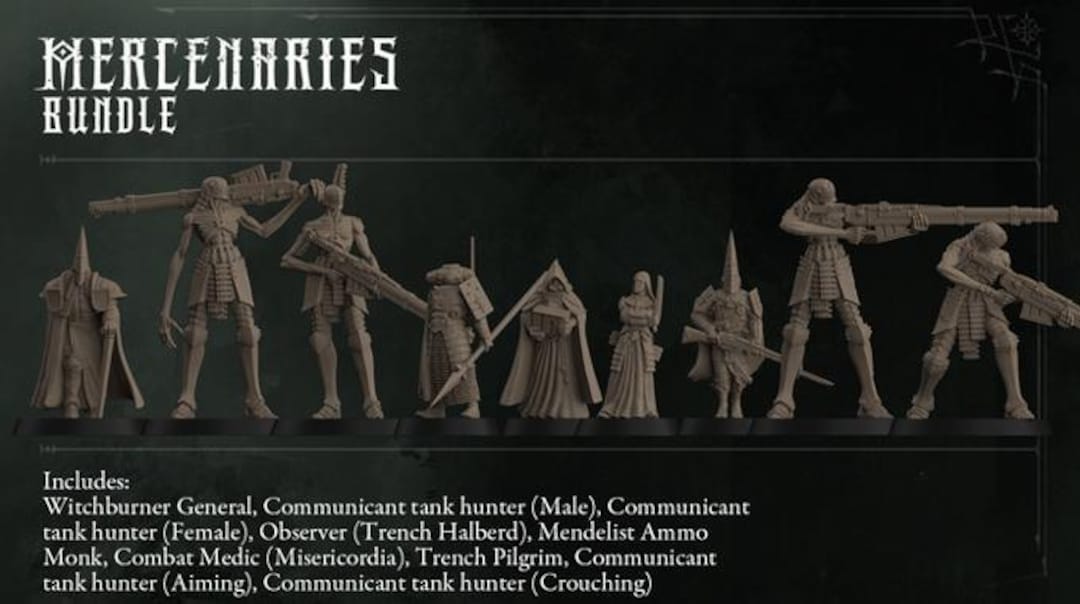 Trench Crusade Compatible Mercenaries Warband Miniatures, Customisable ...