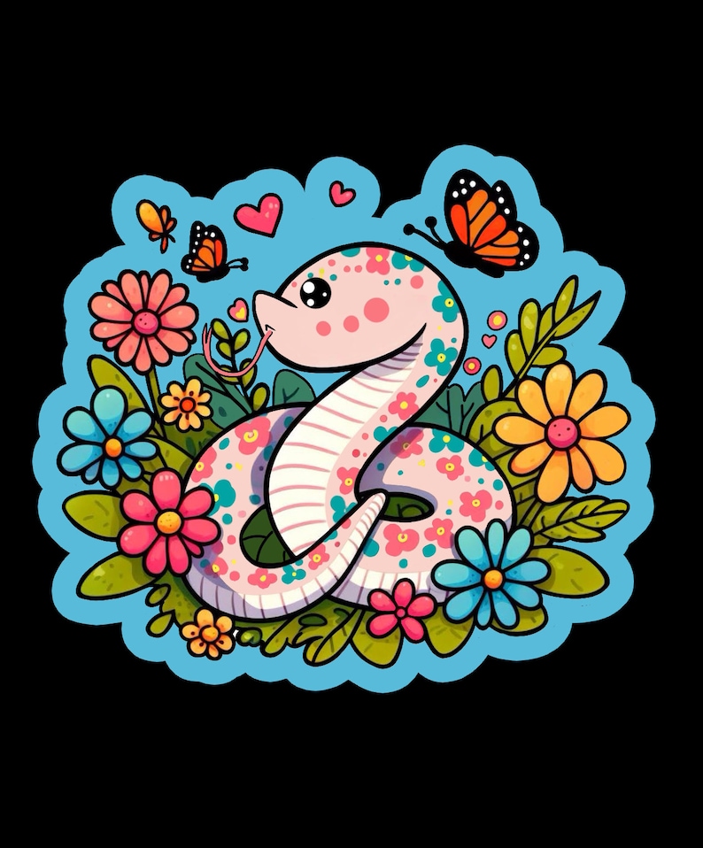 Hognose Snake Flowers Sticker- Western Hognose Snake - Etsy