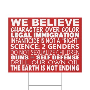 Conservative we Believe Yard Sign - Etsy