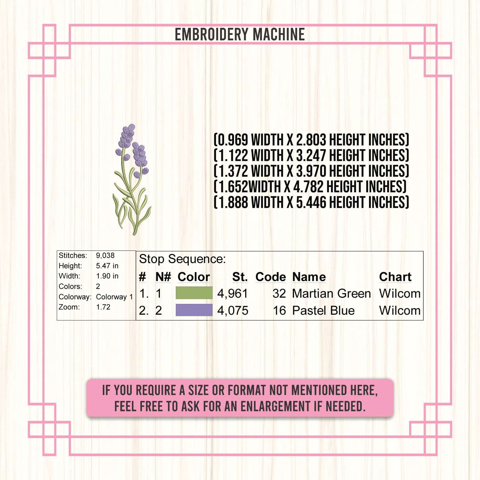 Lavish Lavender Design Embroidery, Mini Flower Machine Embroidery ...