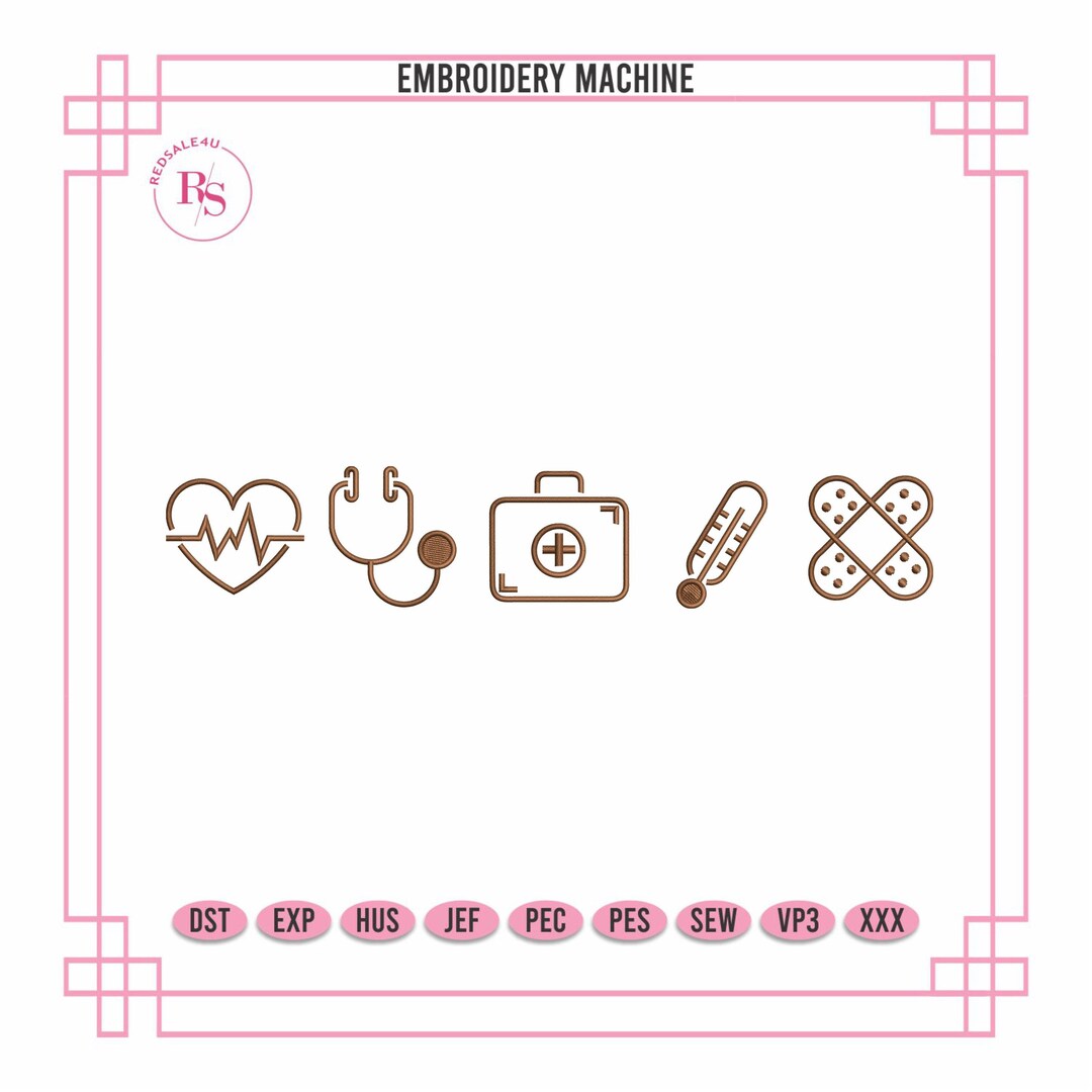 Health Embroidery Designs, First Aid Kit Machine Embroidery, Cross ...