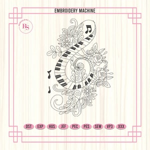 Music Embroidery - Etsy