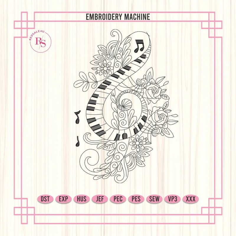 Music Embroidery - Etsy