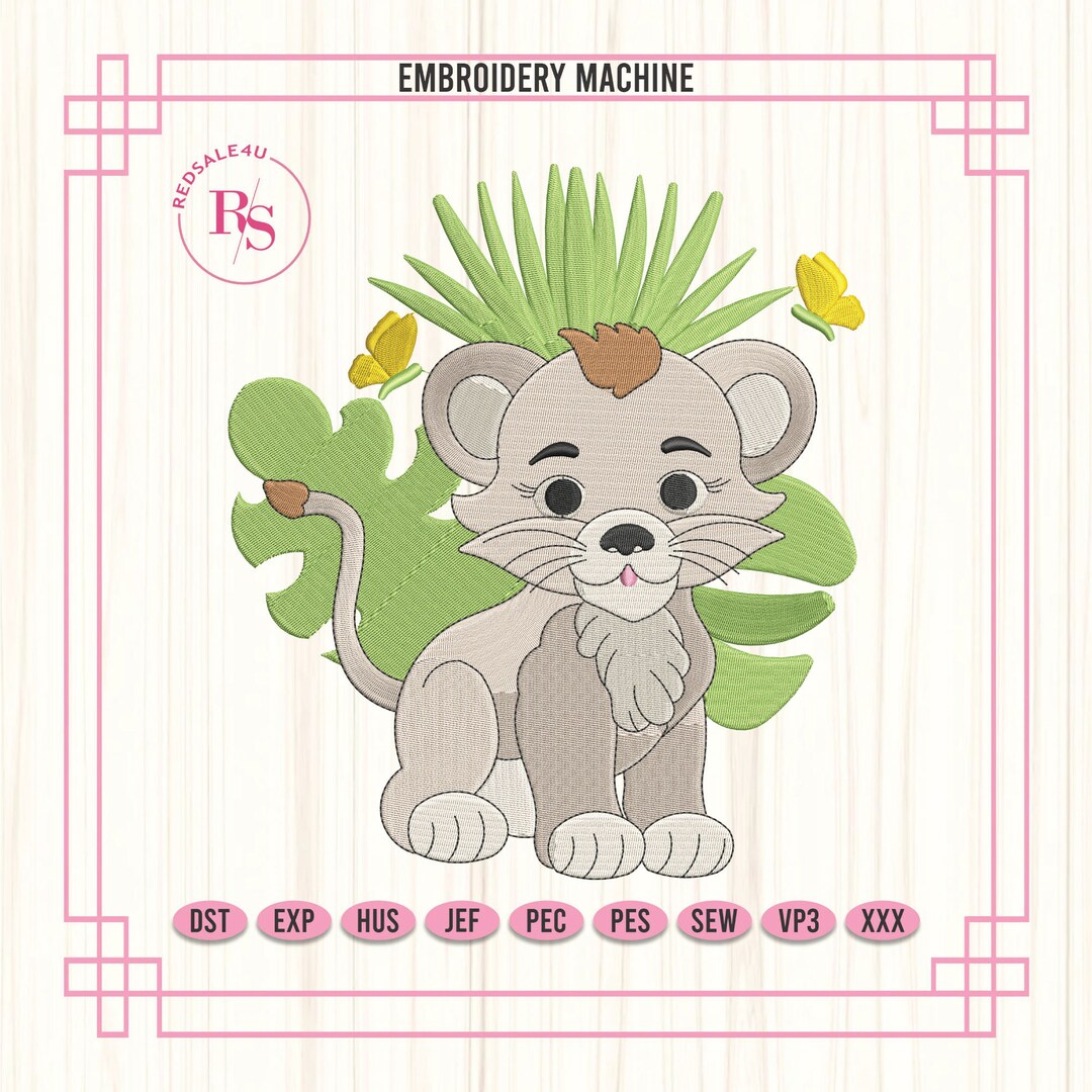 Baby Lion Embroidery Design, Lion Machine Embroidery, Safari Animals ...