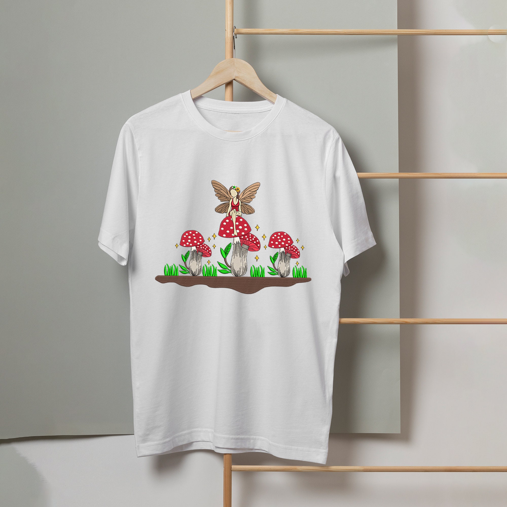 Fairy Machine Embroidery Design, Fairy Sitting on a Mushroom Embroidery ...