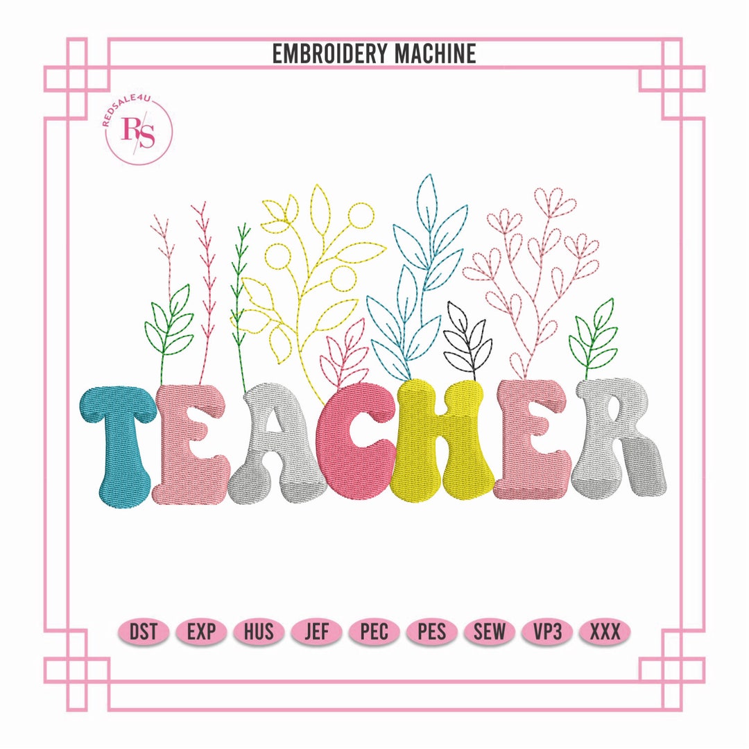 Machine Embroidery Teacher Design, Wildflowers Beautiful Teacher ...