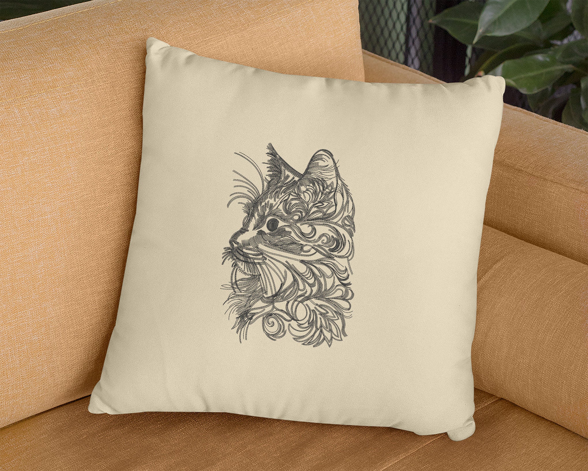 Embroidered Cat Face Design, Mini Animals Machine Embroidery, Fluffy ...