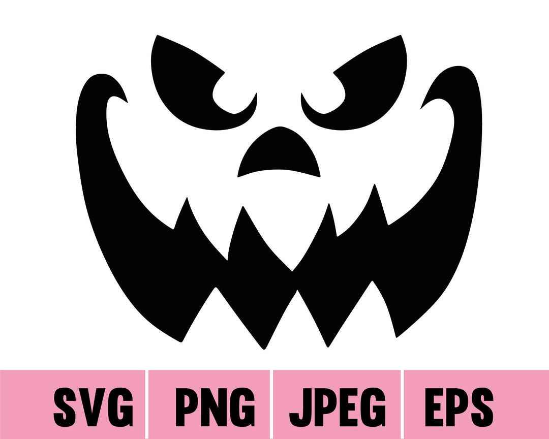 Pumpkin Face SVG PNG, Jack O Lantern Svg, Halloween Face Svg, Cute ...