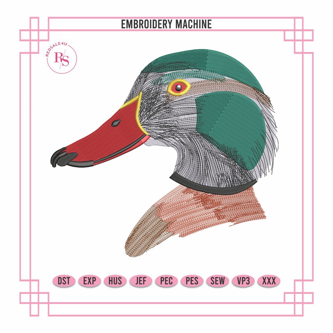 Wood Duck Embroidery Design, Mallard Duck Embroidery Pattern, Cute ...