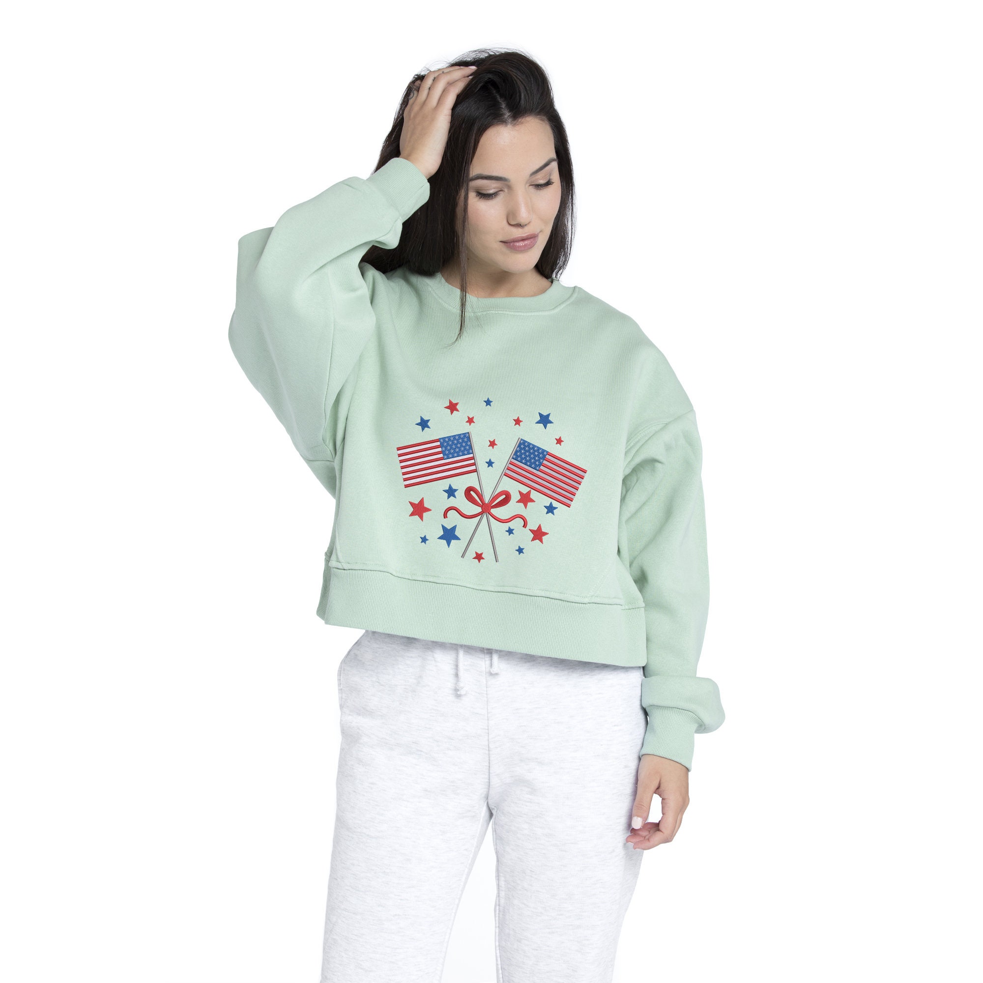 American Bow Flags Embroidery Design, 4th of July Embroidery Designs ...