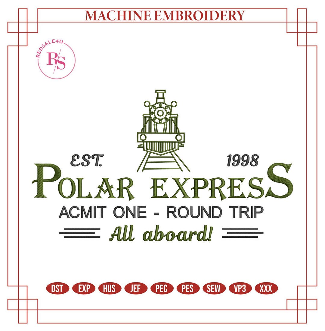 Train Depot Design, Polar Express Christmas Embroidery Designs, Believe ...