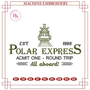 Train Depot Design, Polar Express Christmas Embroidery Designs, Believe ...