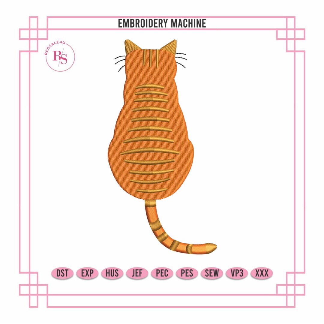 Tabby Cat Embroidery Designs, Adorable Cat Machine Embroidery, Animal ...