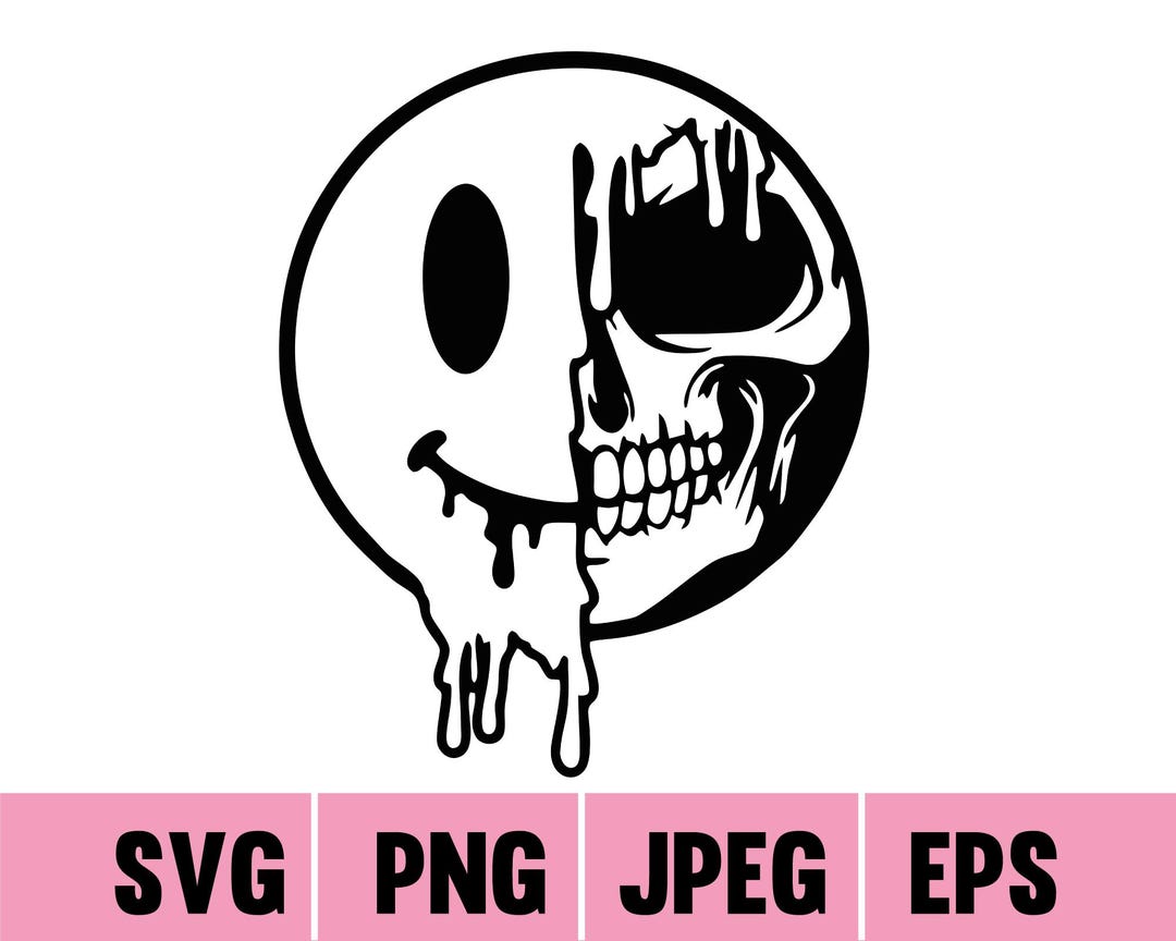 Melted Face Svg, Dripping Smiley Face Svg, Scary Face Png, Groovy Face ...