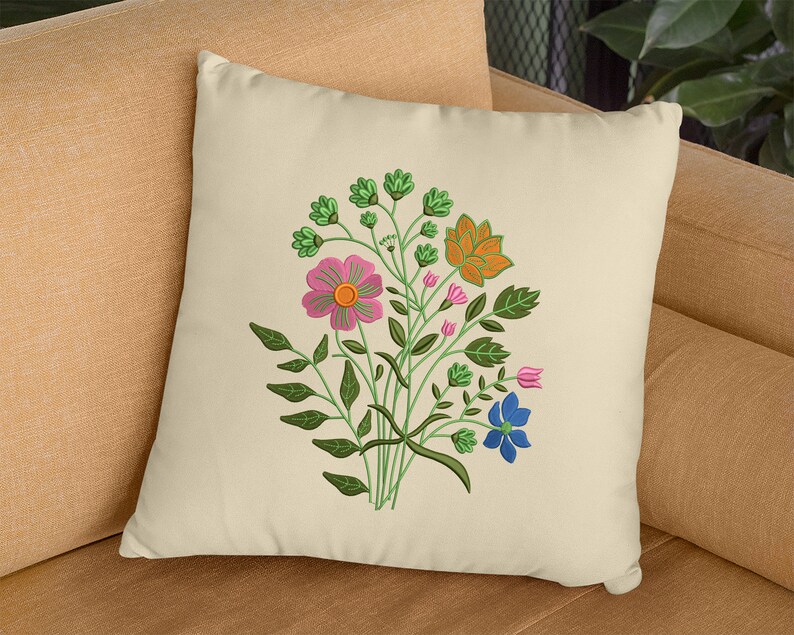 Wildflowers Embroidery Design, Summer Flower Machine Embroidery ...
